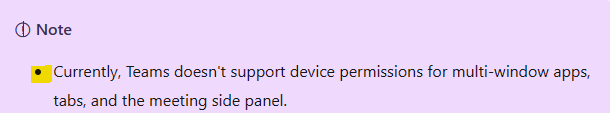 Device permissions for multi-window apps, and the meeting side panel. · Issue #7931 ...