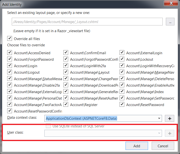 Can not create User Class · Issue #13002 · dotnet/AspNetCore.Docs · GitHub
