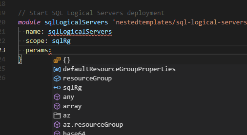 incorrect indent in vscode auto complete · Issue #2186 · Azure/bicep · GitHub