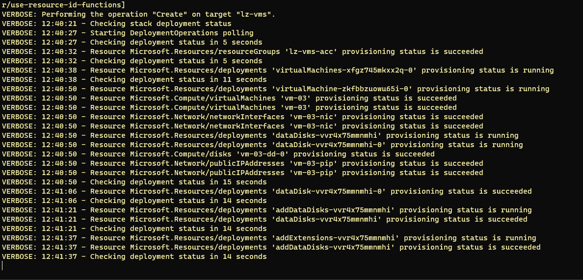 When Using Verbose Resources Are Not Moving From Running To Succeded Status They Only Have