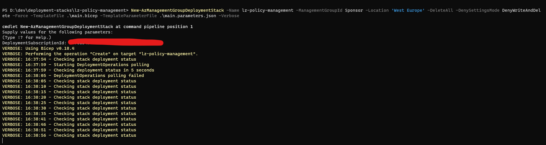 DeploymentOperations polling failed · Issue #110 · Azure/deployment-stacks · GitHub