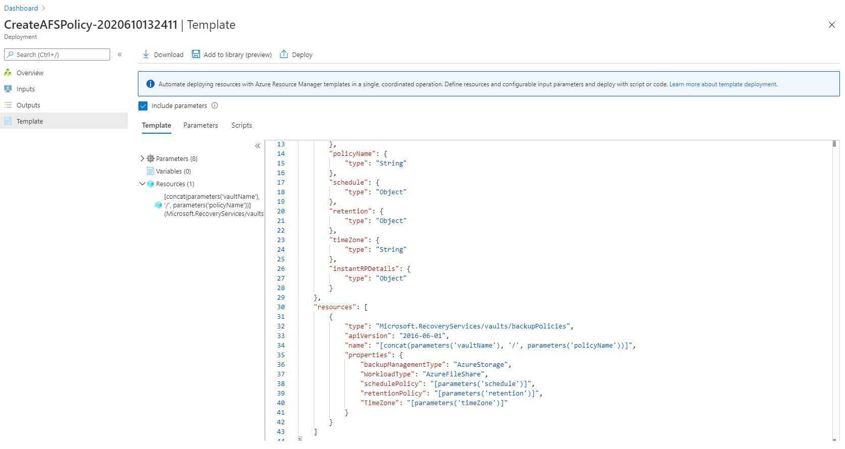 Microsoft.RecoveryServices/vaults/backupPolicies · Issue #97 · Azure/arm-template-whatif · GitHub