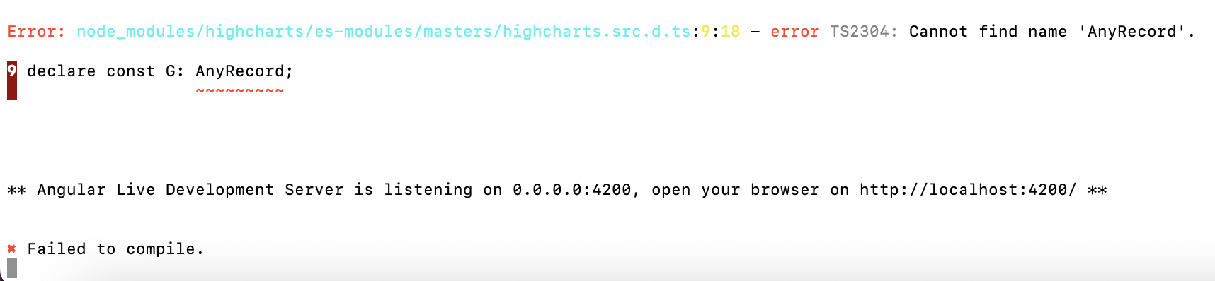 highcharts 10.3.2 + es-modules breaks Angular projects (`Cannot find name 'AnyRecord'`) · Issue ...