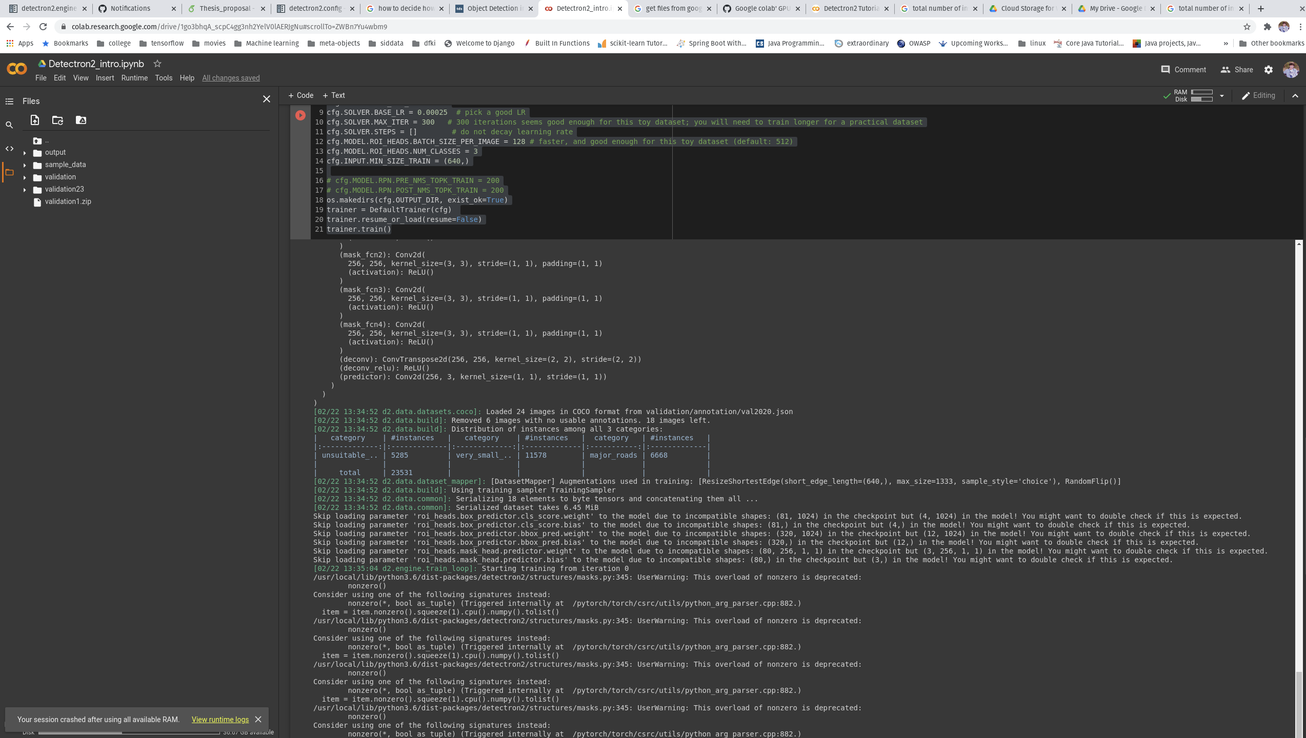 Google colab' GPU out of memory · Issue #2650 · facebookresearch/detectron2 · GitHub