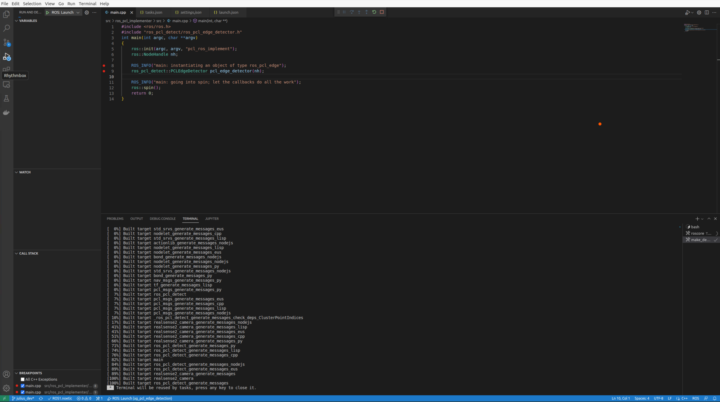 Debugger do not stop at break points · Issue #765 · ms-iot/vscode-ros · GitHub