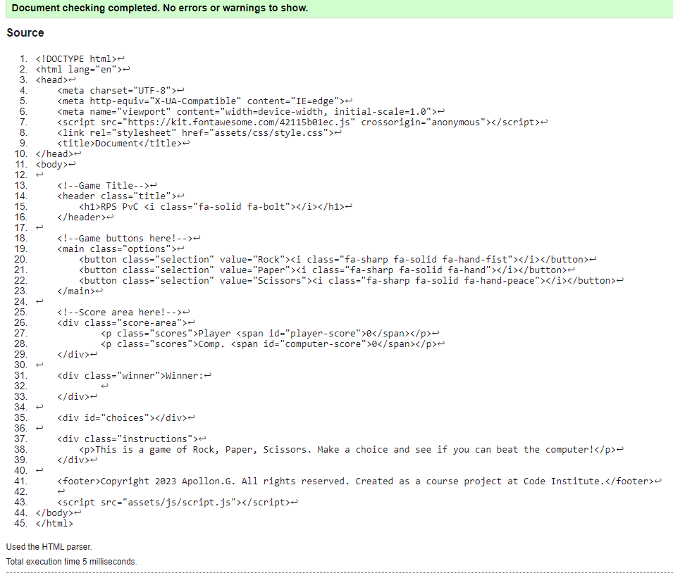 GitHub - Apollon999/RPS-Game: A game of Rock, Paper, Scissors