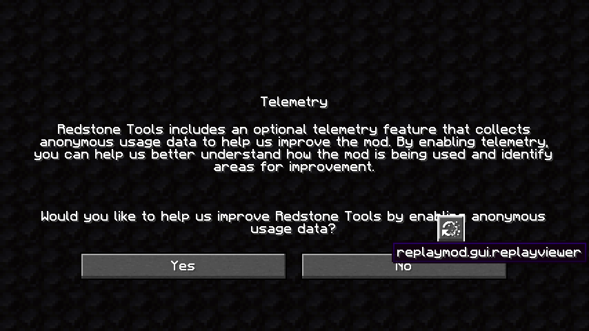 Unexpected behaviour with Telemetry Confirmation screen and ReplayMod · Issue #245 ...