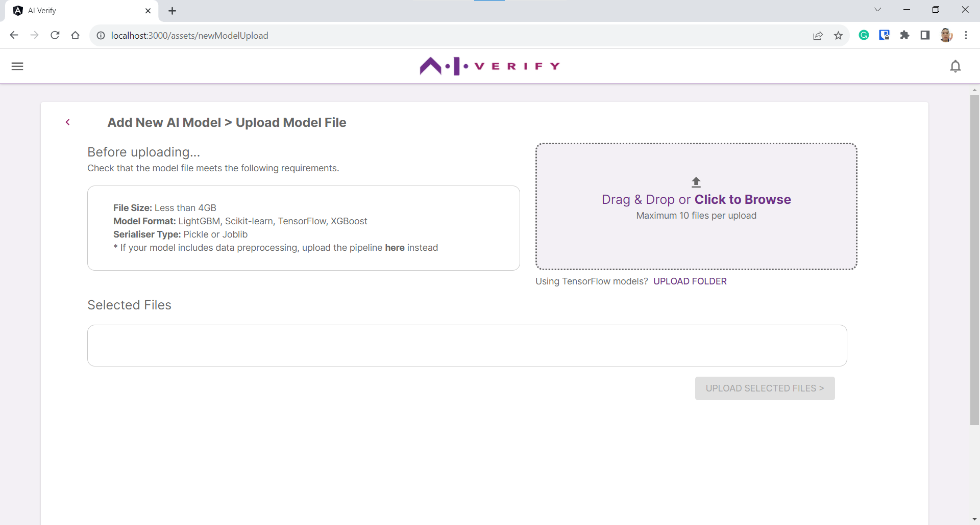 [BUG] Dataset and Model will not be available for upload after deselecting and reselecting the ...