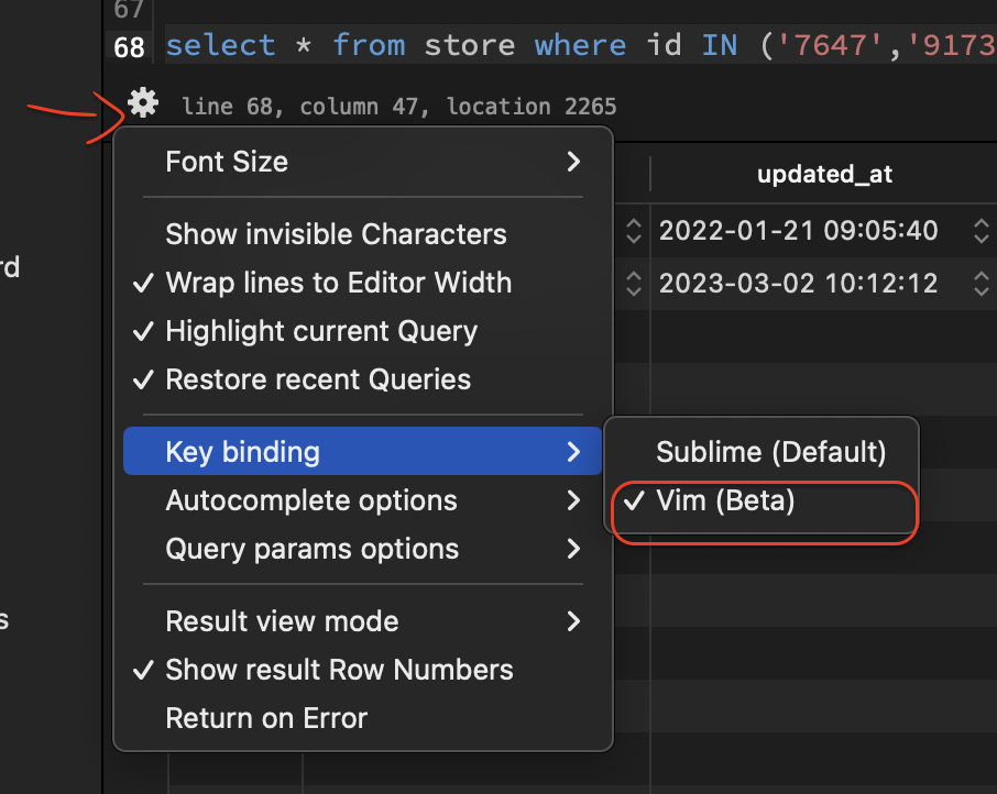 [Feature Request] Vim/Emacs/Nano keybinding in editor · Issue #1237 · TablePlus/TablePlus · GitHub
