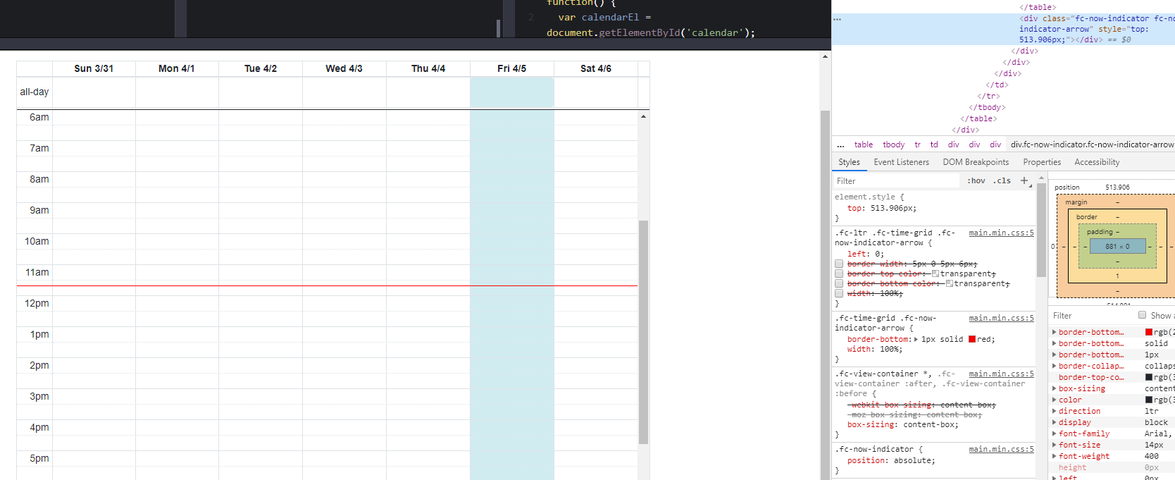 Display now indicator across entire week in timeGrid view · Issue #4609 · fullcalendar ...
