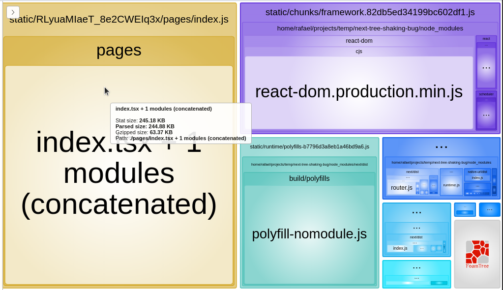 Tree-shaking not working with namespace components · Issue #11790 · vercel/next.js · GitHub