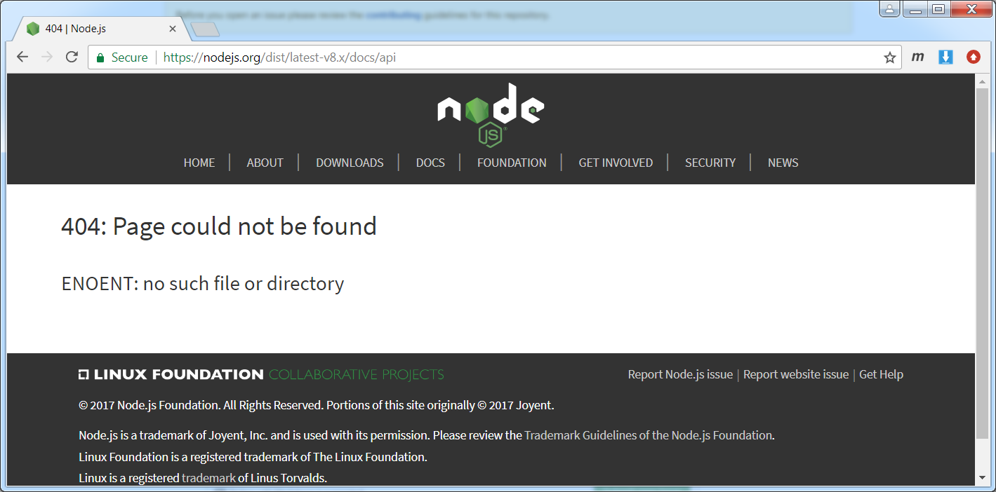 doc - nodejs.org website doc links are broken · Issue #1390 · nodejs/nodejs.org · GitHub