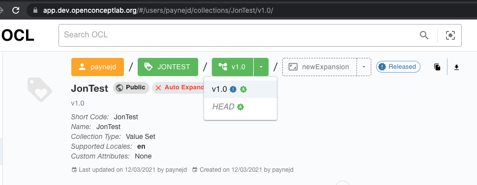 Tweaks to collection version and expansion drop-down menus (in breadcrumb) · Issue #1144 ...