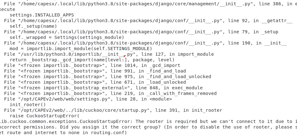 Incorrect permissions, need help with fixing rooter connexion · Issue #1694 · kevoreilly/CAPEv2 ...