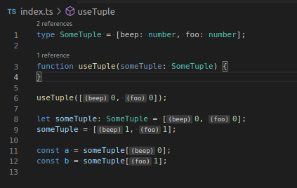 Show Inlay Hints for Tuple Labels · Issue #48704 · microsoft/TypeScript ...
