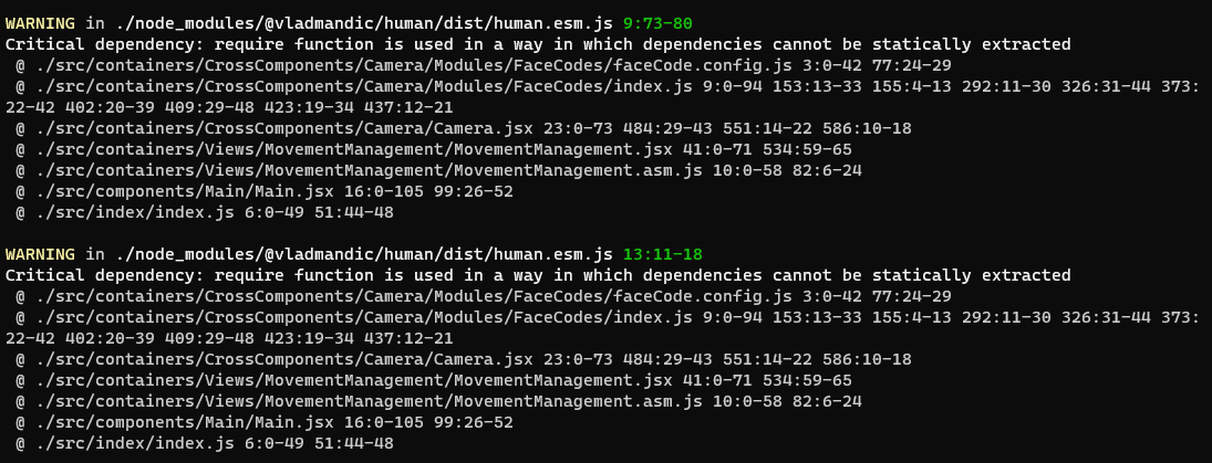 Warning: require function is used in a way in which dependencies cannot be statically ...
