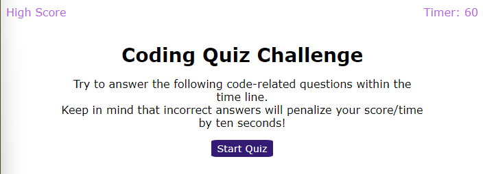 GitHub - CodeByDex/BC-M4-Challenge: AS A coding boot camp student I WANT to take a timed quiz on ...