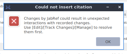 Jabref - LO integration fails when "Track changes" is on · Issue #9403 · JabRef/jabref · GitHub