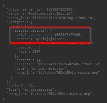 "Redacted by" uses wrong sender · Issue #5436 · element-hq/element-web ...