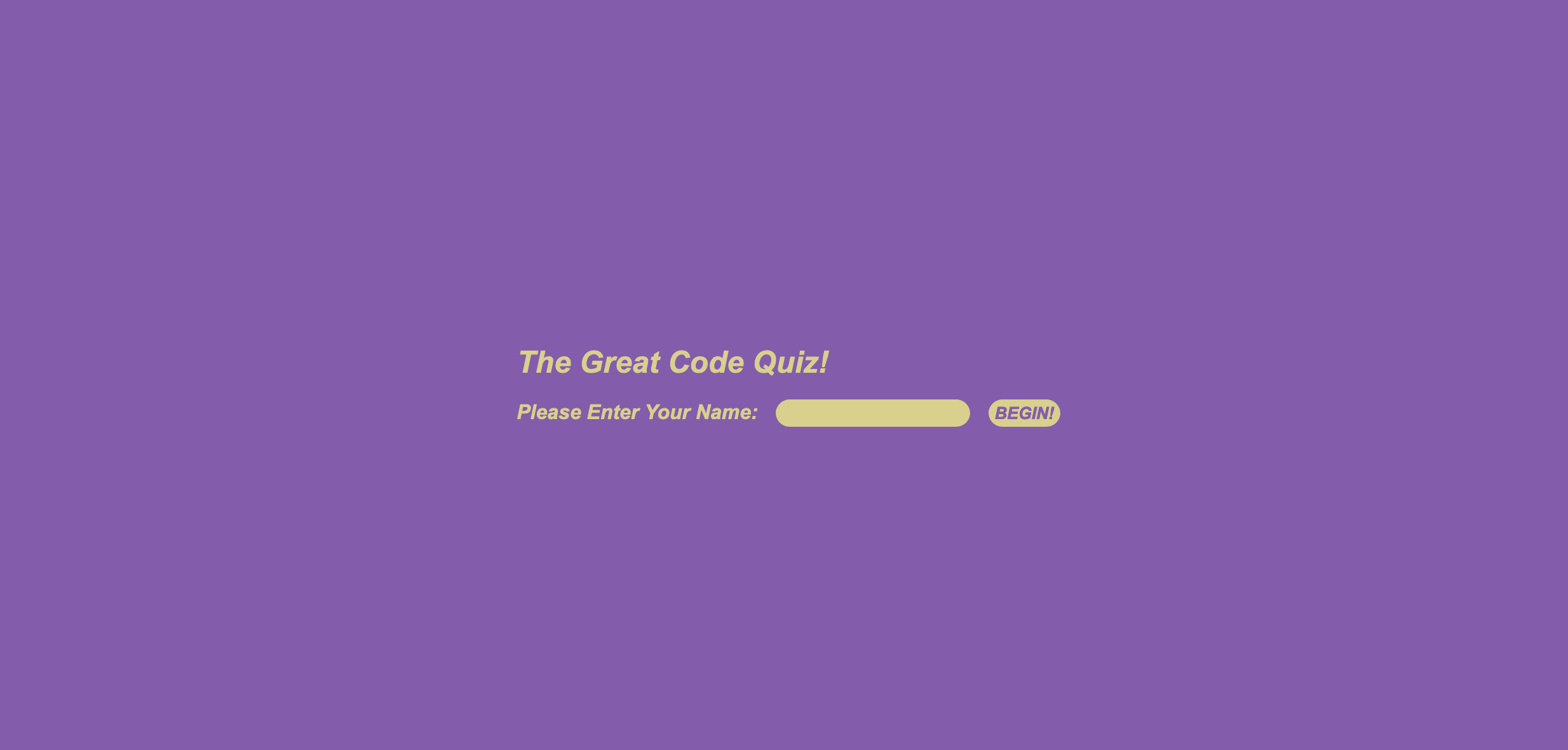 Github Sullivann7789the Great Code Quiz A Code Quiz For Beginner Coders Who Want To Test
