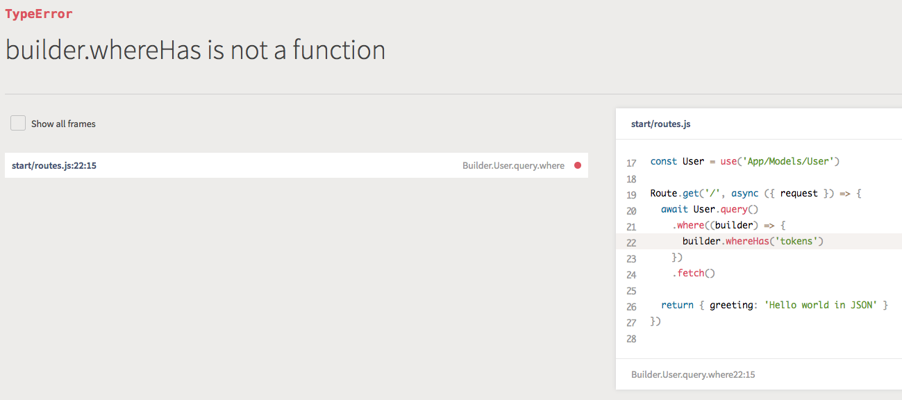 Model methods are not available in where closure · Issue #267 · adonisjs/lucid · GitHub
