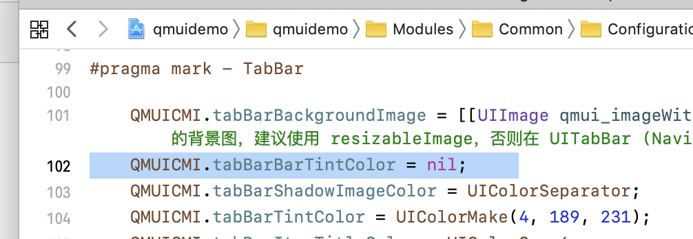 Qmuiconfigurationtemplate 导航栏颜色设置不了,demo中我也试过了 · Issue 599 · Tencent Qmui Ios · Github