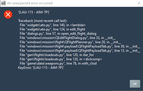 Lau-115 - Aim 7P unecpected error will not allow me to acces the ...