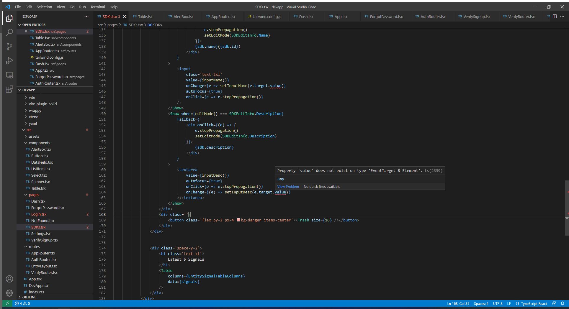 Accessing E target value On Input OnChange Event Causes Typescript