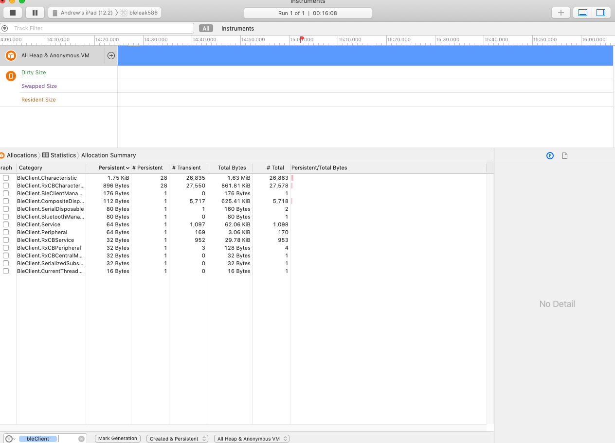 Memory Leak on iOS · Issue #467 · dotintent/react-native-ble-plx · GitHub