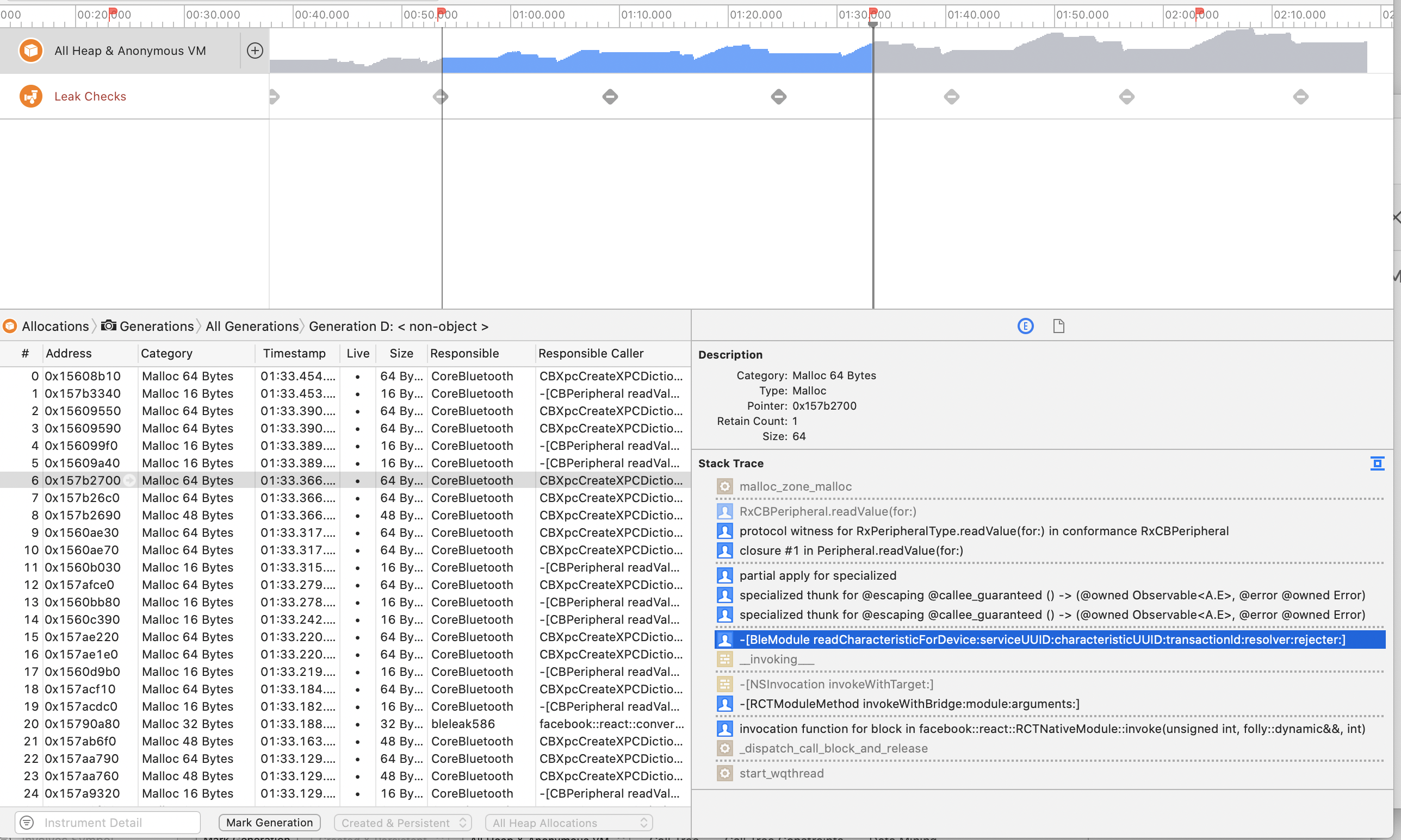 Memory Leak on iOS · Issue #467 · dotintent/react-native-ble-plx · GitHub