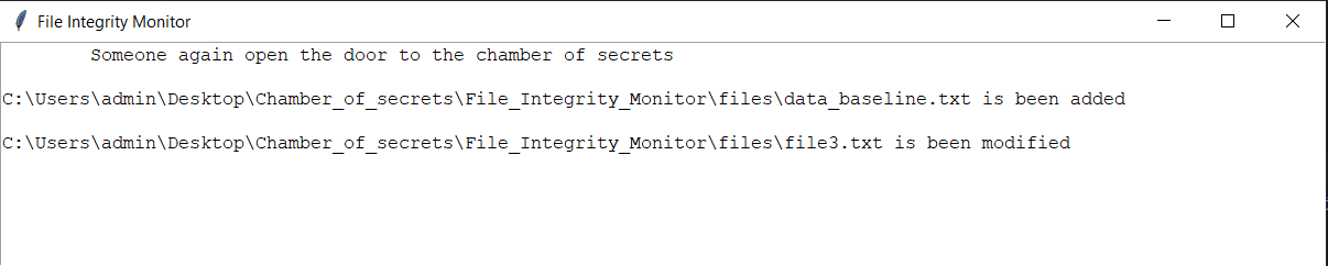 GitHub - uzair-khn/File-Integrity-Monitor: Monitoring the files within the given directory