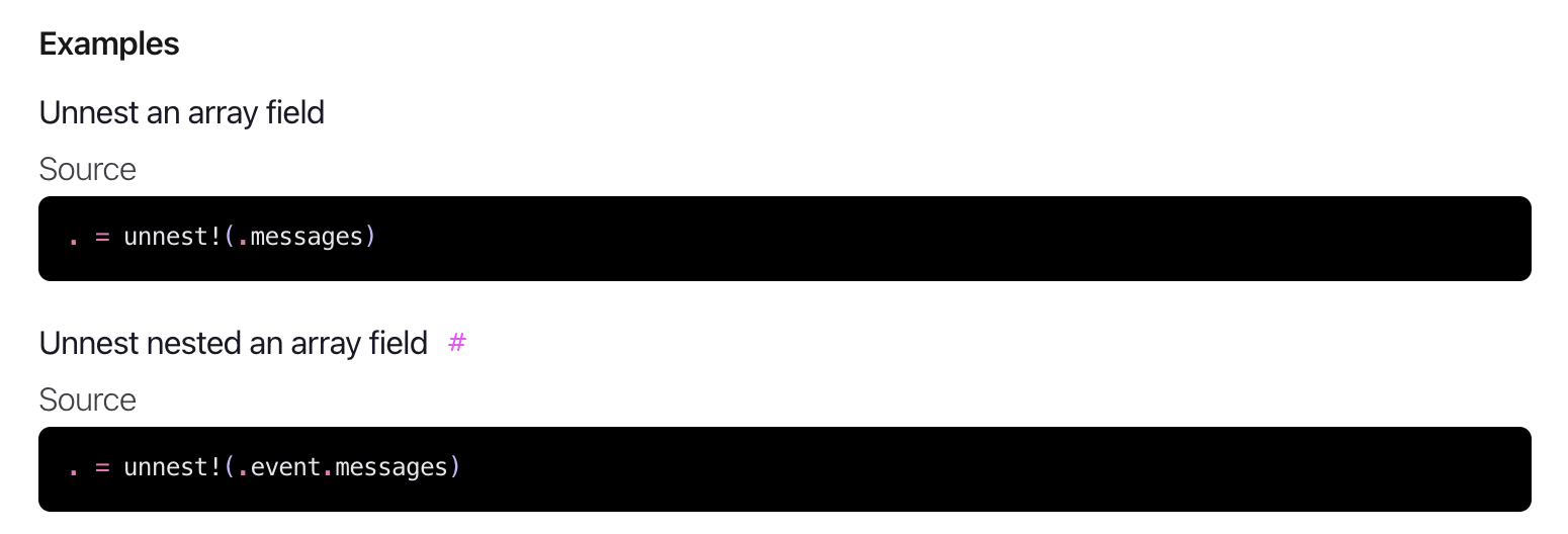 Vrl `unnest` Function Has No Useful Examples In Documentation · Issue 10855 · Vectordotdev 