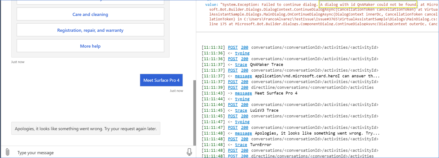 Multi-turn QnA results in error · Issue #3765 · microsoft/botframework ...