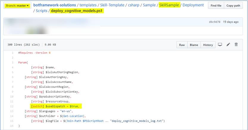 Skill Sampletemplate Wrong Default Value Of Usedispatch Parameter · Issue 2240 · Microsoft