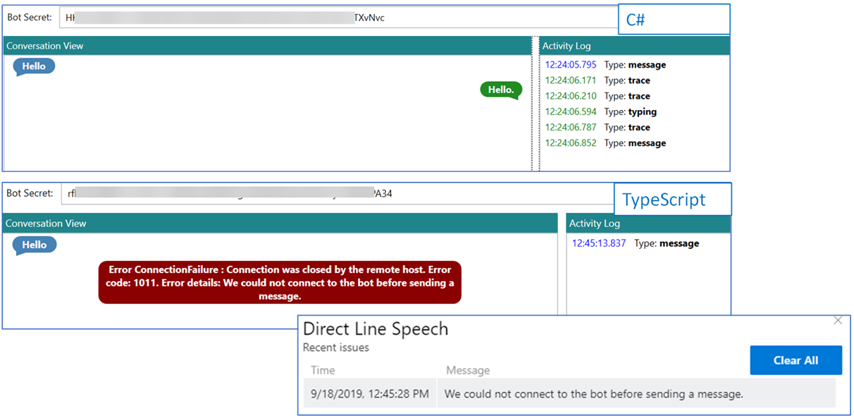 Experimental Node EchoBot doesn't work with DLS Channel/Client · Issue #1781 · microsoft ...