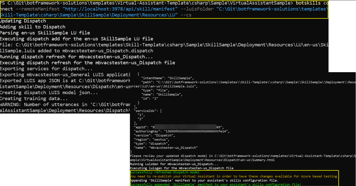 There was an error while connecting the Skill to the Assistant: Error: Some of the cultures ...