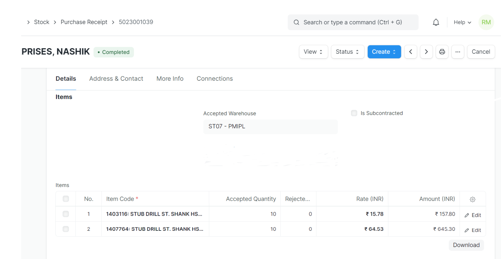 Purchase receipt submitted but Inventory effect not happened · Issue #35606 · frappe/erpnext ...