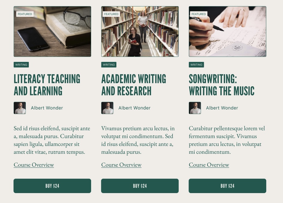 Course List - Adjust colors and typography of Featured label & Course ...