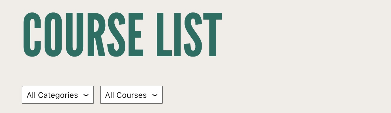 Course List Filter - Make UI consistent between editor and front-end · Issue #6989 · Automattic ...