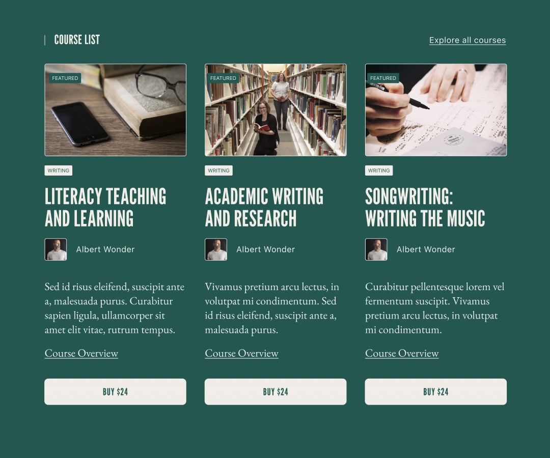Add Course List pattern · Issue #6050 · Automattic/sensei · GitHub