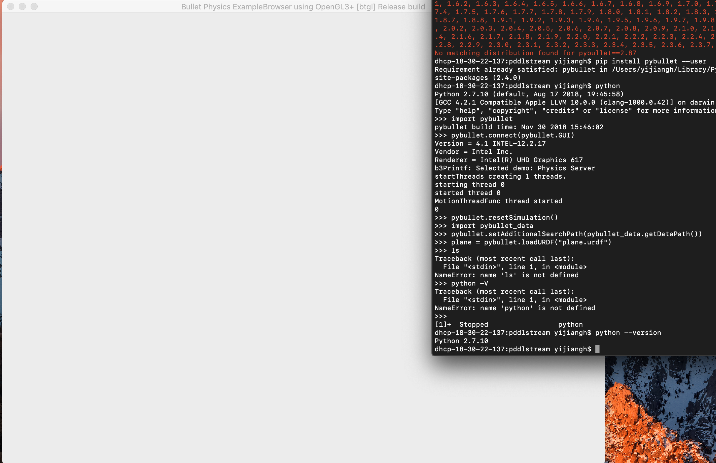 Pybullet Gui Freeze In Macos 10141 · Issue 2014 · Bulletphysicsbullet3 · Github
