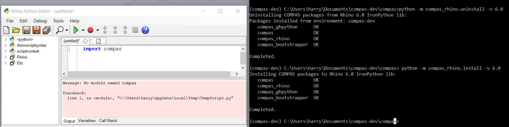 [compas_rhino] import compas error in Rhino under non-admin Windows ...