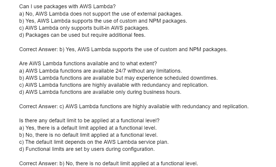 New Questions Aws Lambda · Issue 6128 · Ebazhanovlinkedin Skill Assessments Quizzes · Github 