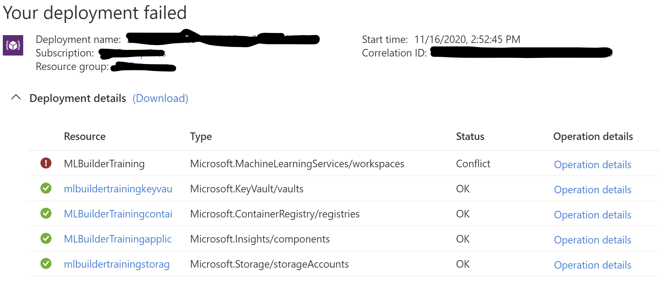 Creating Azure AI Workspace fails, (Azure resources are created) · Issue #1104 · dotnet ...