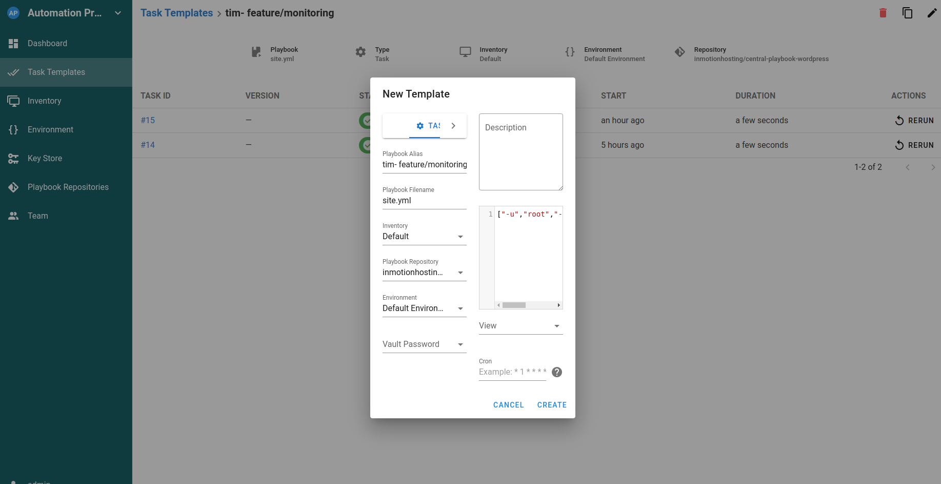 copy template dialog width incorrect · Issue #803 · semaphoreui/semaphore · GitHub