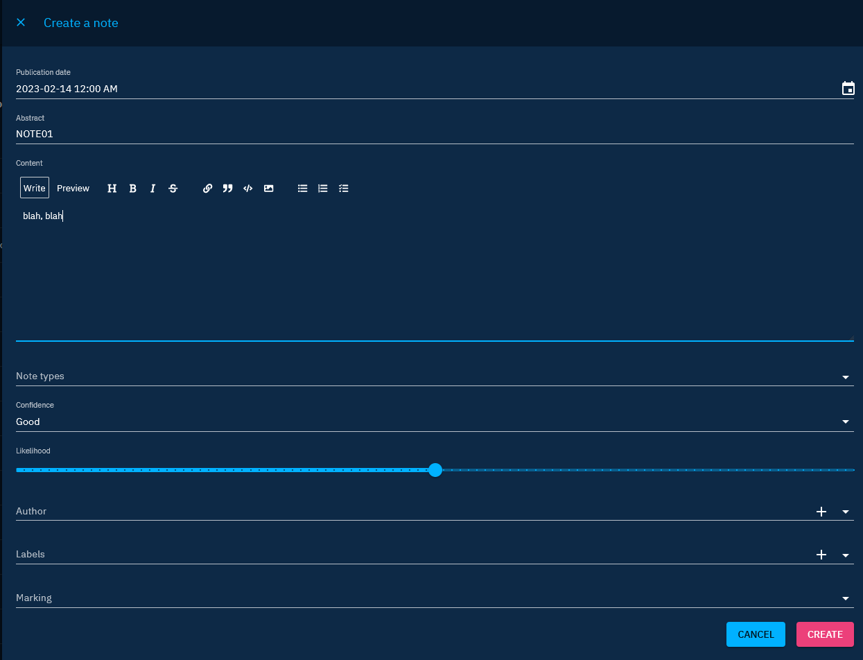 Error when trying to update a Note · Issue #2885 · OpenCTI-Platform/opencti · GitHub