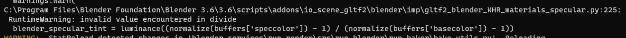 gltf2_blender_KHR_materials_specular RuntimeWarning: invalid value encountered in divide · Issue ...