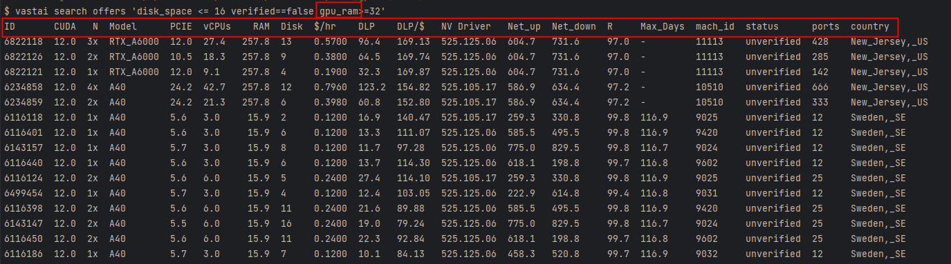 Why Gpu Ram Is Not Available In Searched Results · Issue 60 · Vast Aivast Python · Github
