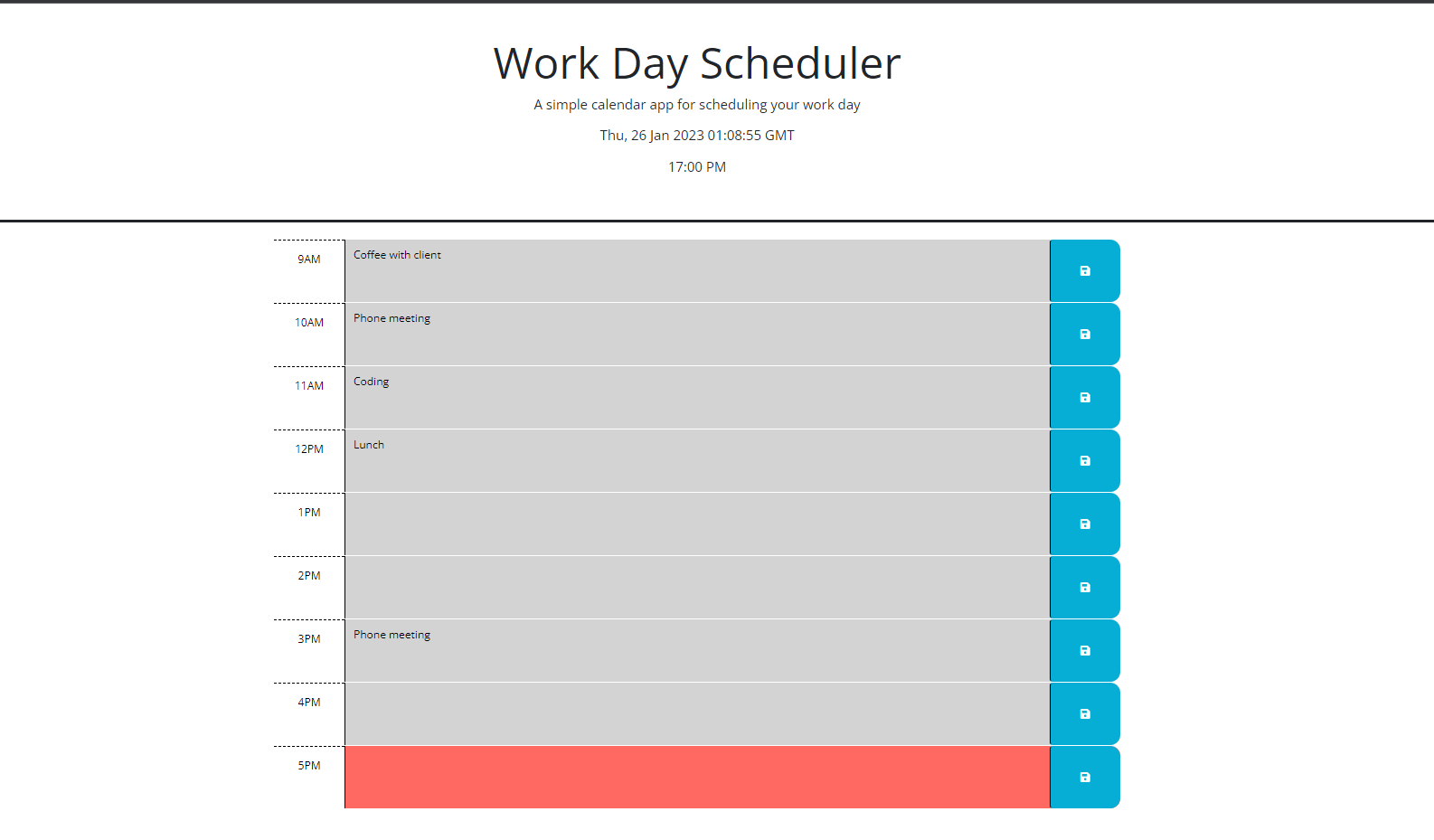 GitHub - TheRealGeneParmesan/Work-Day-Scheduler: JQuery/JS Work Day Planner