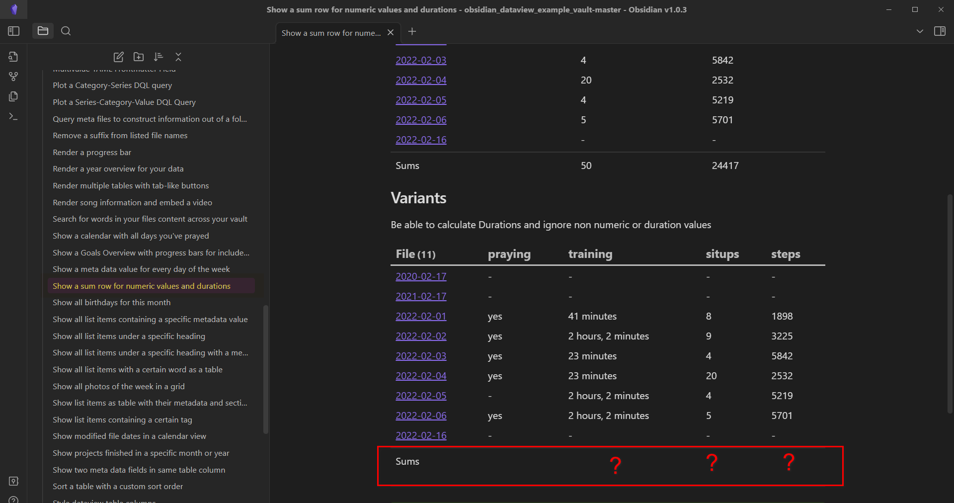 the caculation does not show up, please help · Issue #37 · s-blu/obsidian_dataview_example_vault ...